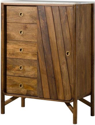 Massivmoebel24 Kommode Mango 90x45x120 braun ge&ouml;lt / echter Marmor LOS ANGELES 10