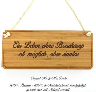 Mr. & Mrs. Panda T&uuml;rschild Bonekamp - Geschenk, Landhaus, Shabby, Wandschild, K&uuml;chenschild, Geschenkidee, Schild, Graviert, Holzschild, Dekoschild