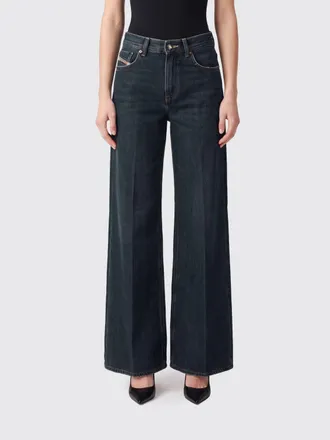Diesel High-Waist Wide-Leg Jeans D-Akemi aus Stretch-Denim
