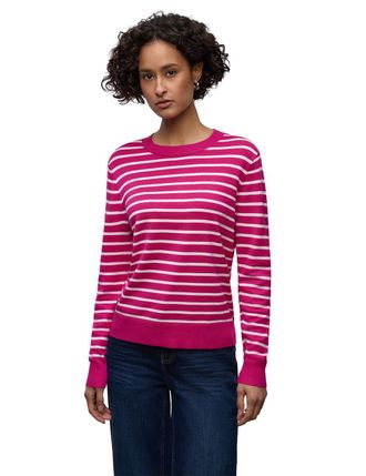 Street One Gestreifter Pullover Magenta Dream 38