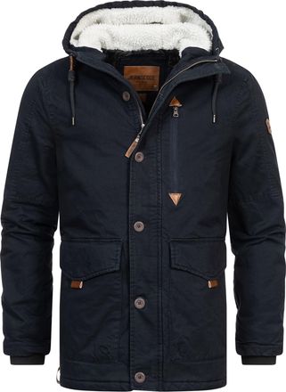 Indicode Herren INCrossing Winterjacke mit Kapuze gef&uuml;ttert | Herrenjacke Wintermantel Parka M&auml;nner Black, L