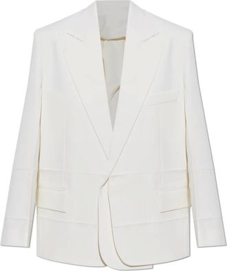 Victoria Beckham Femme, Vestes, Beige, Taille: 34 FR Blazer avec revers d&eacute;coup&eacute;s