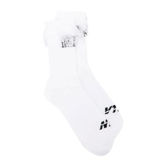 VTMNTS Vtmnts, Homme, Sous-vêtements, Blanc, Taille: XS Chaussettes Blanches à Dentelle Mi-Mollet