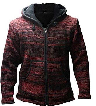 Shopoholic Fashion Veste Polaire Hippie en Laine Tie Dye pour Homme - Kastanienbraun, Medium