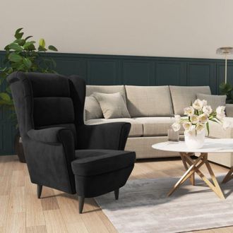 vidaXL Vidaxl - Fauteuil Chaise Fauteuil Design Fauteuil Relax Noir Velours