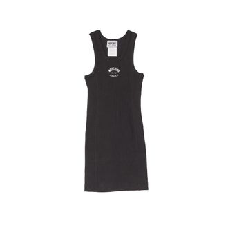 Moschino Schwarzes Geripptes Logo Minikleid - - Dresses - Damen - Schwarzk - XL