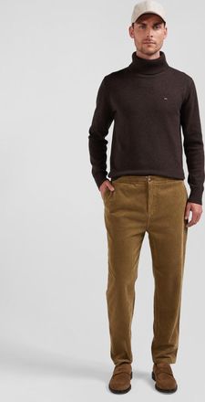 Eden Park Pantalon &Agrave; Taille &Eacute;lastiqu&eacute;e En Coton Stretch Noisette Coupe Modern