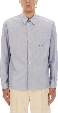 Valentino Garavani Homme, Chemises, Bleu, Taille: M Chemise Boutonn&eacute;e &agrave; Rayures