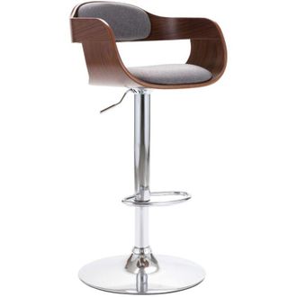 vidaXL Vidaxl - Tabouret de bar Contreplaqu&eacute; et tissu gris