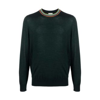 Paul Smith Woll-Seiden-Pullover mit Streifen - - Knitwear - Herren - Gr&uuml;n - 2XL
