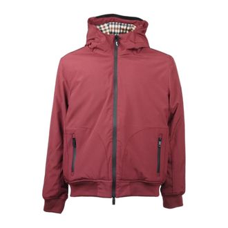 Aquascutum Homme, Vestes, Rouge, Taille: M Veste dhiver rouge à capuche pour homme