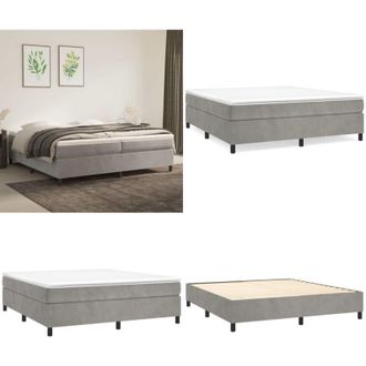 vidaXL Bettgestell ohne Matratze Hellgrau 200x200 cm Samt - Samtbett - Doppelbett - Boxspringbetten - Bettenrahmen - Hellgraues Bett - Home & Living