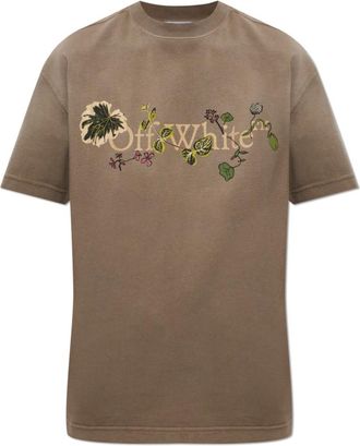 Off-white Femme, Tops, Brun, Taille: 36 FR T-shirt &agrave; logo imprim&eacute; floral