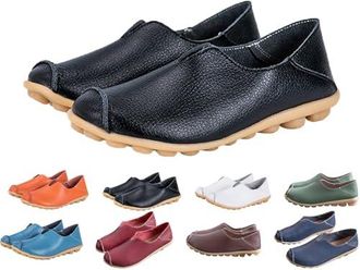 Generic Chaussures plates &eacute;l&eacute;gantes pour femme - Mocassins d&eacute;contract&eacute;s &agrave; bout rond - Respirantes - Chaussures de marche souples - Antid&eacute;rapantes - Chaussures
