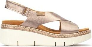 Pikolinos Sandales &agrave; Semelles compens&eacute;es en Cuir Gomera pour Femme Color Stone