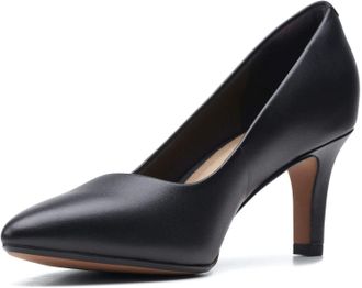 Clarks Illeana Damen Tulip Pump, Schwarzes Leder, 38.5 EU