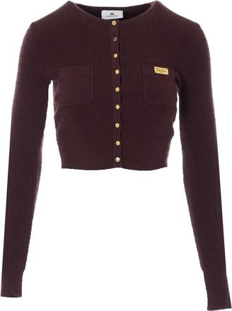 Elisabetta Franchi Pull Col Rond - Marron