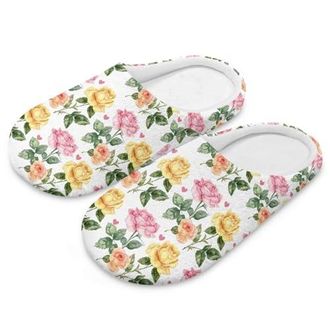 Coloranimal Pantoufles de spa pour femme - Pour chambre dh&ocirc;tes, maison - Bout ferm&eacute; - R&eacute;utilisable - Sandales dh&ocirc;tel, rose, 35.5/36.5 EU