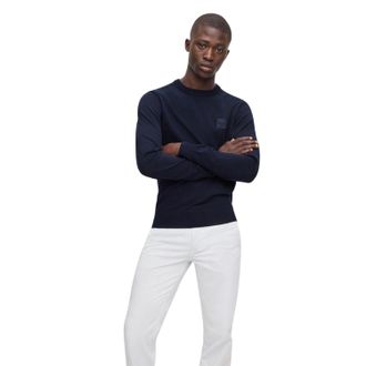 HUGO BOSS Kanovano Pullover f&uuml;r Herren, Rundhalsausschnitt (Dunkelblau)