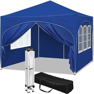 Woltu Woltu - Tonnelle pliante 3x3m - Imperm&eacute;able avec protection UV - Hauteur r&eacute;glable 250/254/258 cm - Structure m&eacute;tal durable - Accessoires inclus