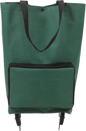 NUOBESTY Paquet &agrave; Provisions Pliable &agrave; Roulettes Vert Clair Chariot de Courses Compact avec Grosse Capacit&eacute; Tissu PVC R&eacute;sistant pour Courses Voyage et Usage Qu