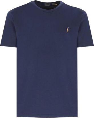 Ralph Lauren Homme, Tops, Bleu, Taille: L Custom Slim Fit Pima T-Shirt
