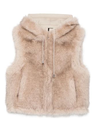 Maje Weste mit Faux Fur - Nude