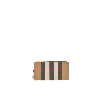 Burberry Karierte Rei&szlig;verschlussbrieftasche mit Mehreren Kartenschlitzen - - Accessories - Damen - Beige - ONE SIZE