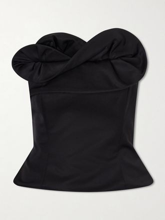 Magda Butrym Bustier Aus Einer Woll-seidenmischung Mit Twist-detail - Schwarz