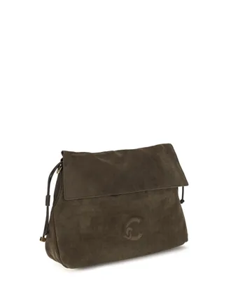 Coccinelle Womens Medium Lidia Shoulder Bag Fango-Fango Calf Leather Bos Taurus Fango/fango