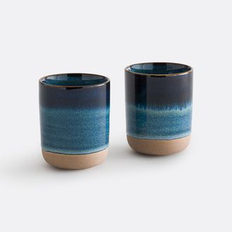 La Redoute Interieurs Lot De 2 Tasses En Gr&egrave;s &Eacute;mail R&eacute;actif Bisceto