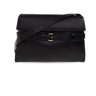 Moschino Leder-Schultertasche - - Bags - Herren - Schwarzk - ONE SIZE