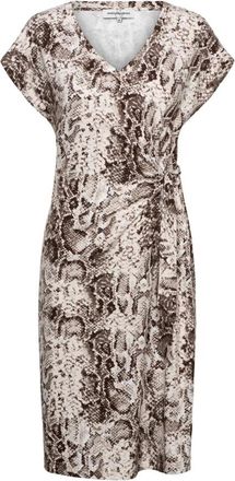 &Co Woman Print Midi Kleid - - Dresses - Damen - Braun - 3XL