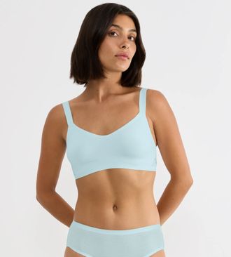 sloggi Bralette SLOGGI ZERO Feel Air Bralette, Damen, Gr. XL, N-Gr, blau (fresh mint), Single Jersey, Obermaterial: 83% Polyamid, 17% Elasthan, BHs Bralette,