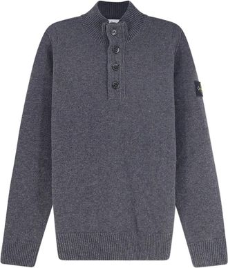 Stone Island Homme, Pulls, Gris, Taille: 2XL Pull &agrave; col roul&eacute; boutonn&eacute;