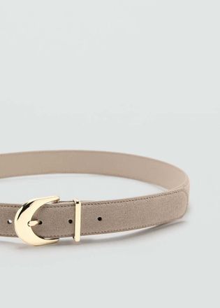 Mango Ceinture boucle ovale sable - Femme - XL - MANGO