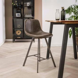 Pier Import Pier Import - Chaise de bar couture apparente taupe pied étoile helsinki