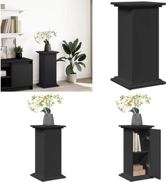 vidaXL Postament mit Stauraum Schwarz 31x30x60 cm Holzwerkstoff - Vidaxl