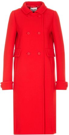 Miu Miu Doppelreihiger Midimantel - Rot