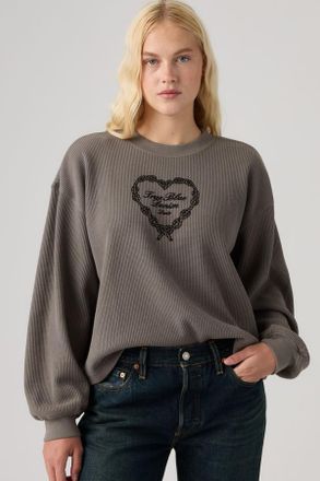 Levi's Graphic Relaxed Waffle Long-Sleeve Crewneck Tee - Damen - Schwarz / Schwarz