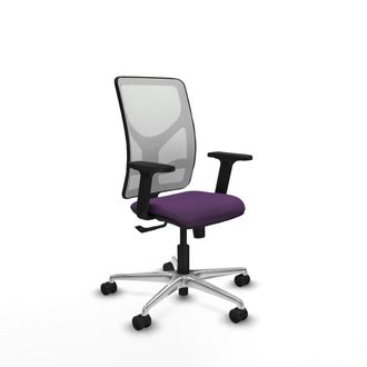 Piqueras y Crespo Violetter Schreibtischstuhl mit 2D-Armlehnen, h&ouml;henverstellbare Lendenwirbelst&uuml;tze, ausgestattet mit 3 Positionen und Schneideschaum, Wei&szlig;/Violett