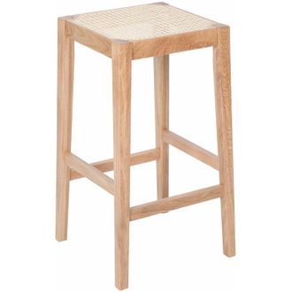 Rendez-Vous D&eacute;co Rendez-vous D&eacute;co - Tabouret pour &icirc;lot central 65 cm en cannage et bois - kappa