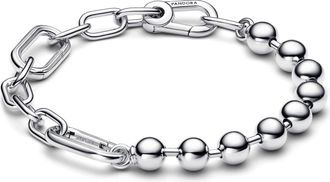 Pandora ME Metallperlen & Gliederkettenarmband aus Sterling Silber, Kompatibel ME, Größe: 17cm, 592793C00-3
