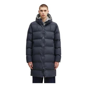 Rains Lange Pufferjacke - - Coats - Herren - Blau - XS