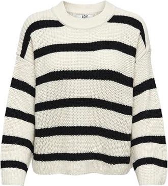 Jacqueline de Yong JdY Jdyjusty L/S Stripe KNT Noos Pull pour Femme, Eggnog/Rayures : Noir, XL