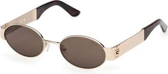 Guess Femme, Accessoires, Jaune, Taille: 50 MM Iris Oval Metal Lunettes de soleil