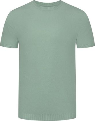 Tom Rusborg Leichtes Strick-T-Shirt mit frontseitiger Reiskornstruktur in