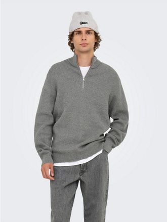 Only & Sons Troyer ONSPHIL REG 12 STRUC HALF ZIP KNIT NOOS Baumwollmischung, regular fit