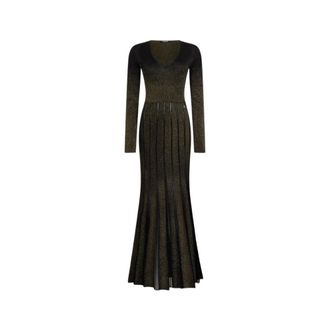 Roberto Cavalli Langes Kleid mit Faltenrock - - Dresses - Damen - Schwarzk - L
