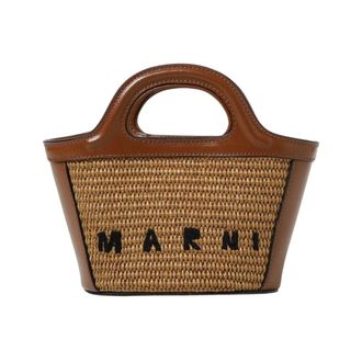 Marni Femme, Sacs, Brun, Taille: ONE Size Raffia Tote Bag